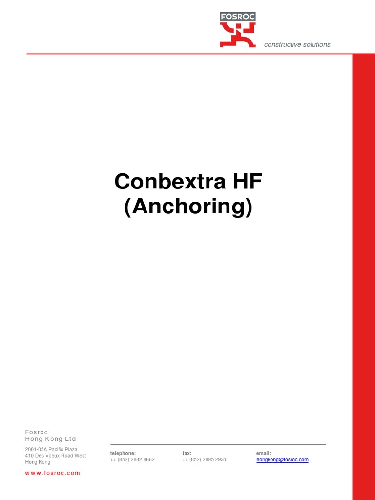 Conbextra HF (Anchoring) | PDF | Screw | Pump
