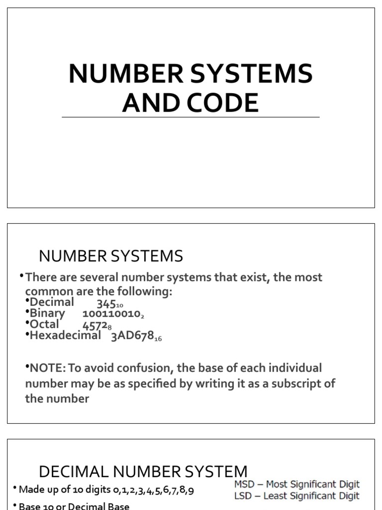 Number Systems and Coding | PDF | Binary Coded Decimal | Decimal