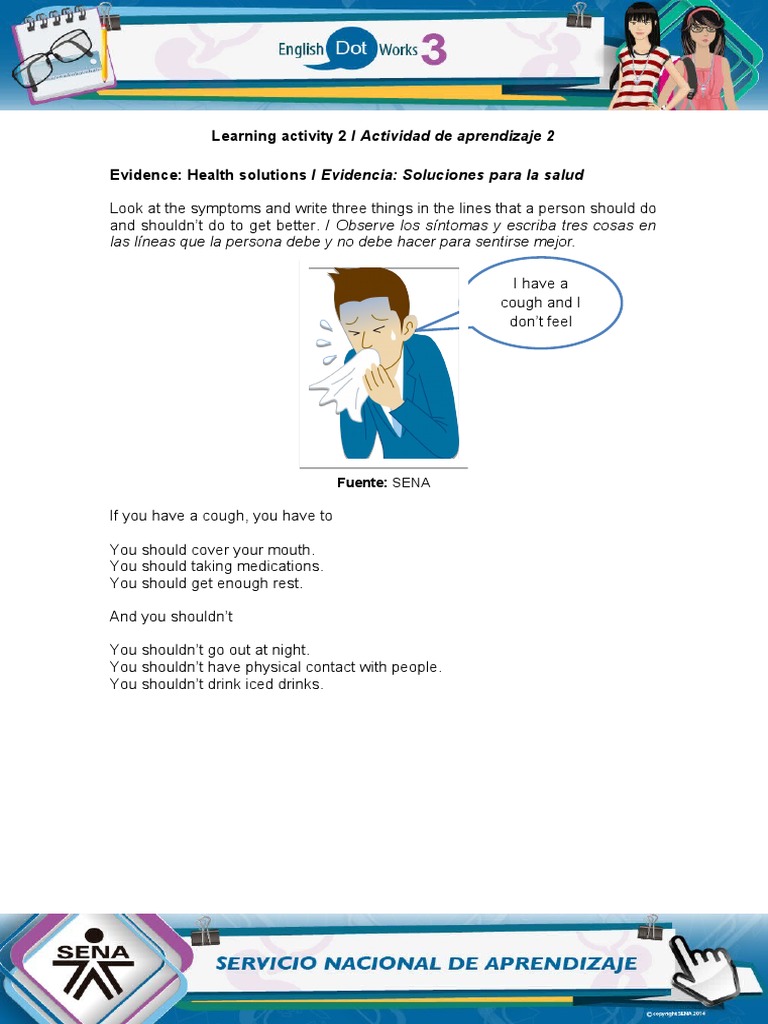 Learning Activity 2 / Actividad de Aprendizaje 2 Evidence: Health ...