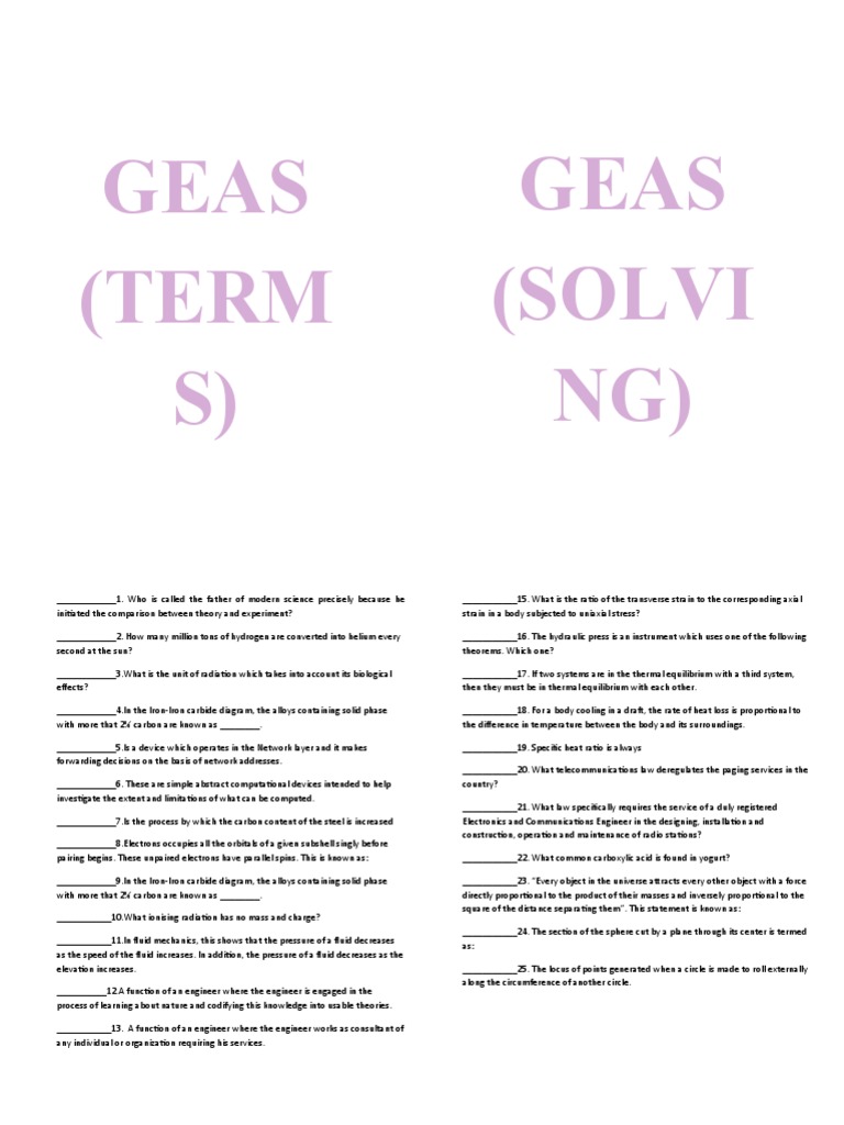 Geas (Term S) Geas (Solvi NG) | PDF | Speed | Rotation Around A Fixed Axis