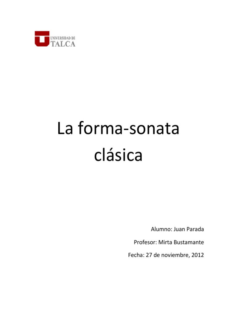 Estructura de la Forma Sonata Clásica | PDF | Composiciones Musicales ...