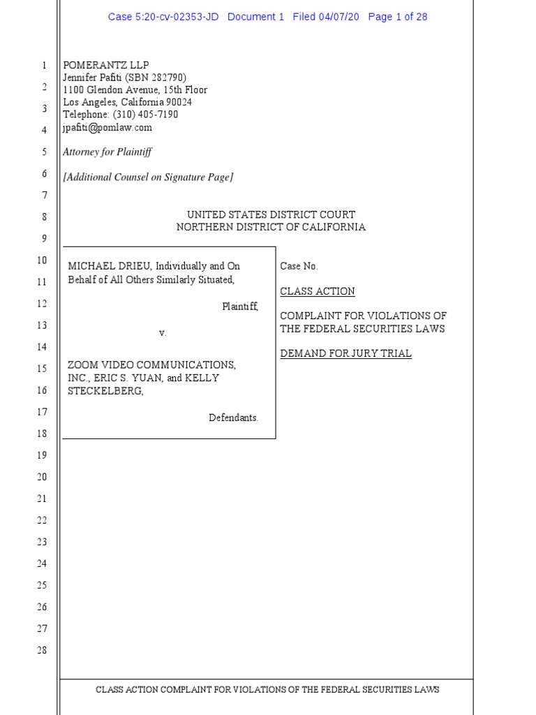 Attorney For Plaintiff (Additional Counsel On Signature Page) | PDF ...