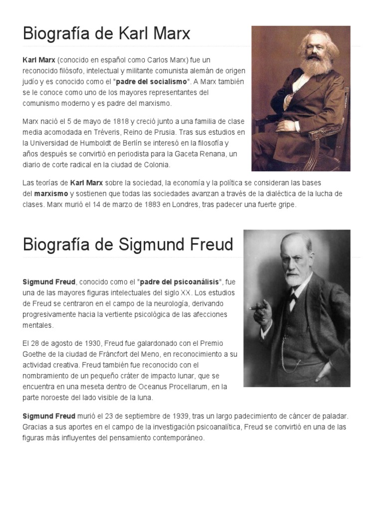 Biografía de Karl Marx | PDF | Sigmund Freud | Karl Marx