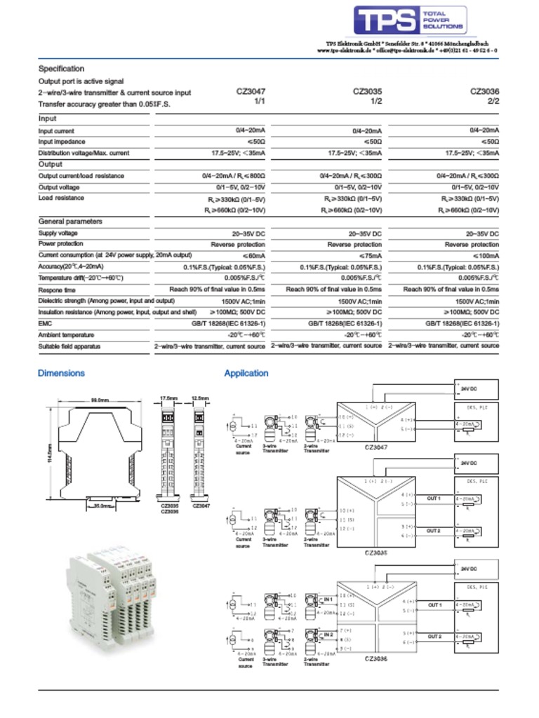 CZ3047 CZ3035 CZ3036 Produktuebersicht | PDF | Power (Physics ...