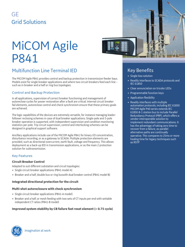Micom Agile P841: Grid Solutions | PDF | Scada | Electrical Substation
