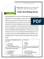 Little Red Riding Hood Comprehension Questions | PDF