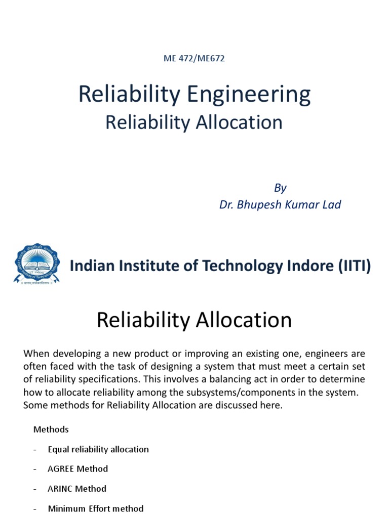 Reliability Allocation PDF | PDF | Reliability Engineering | System