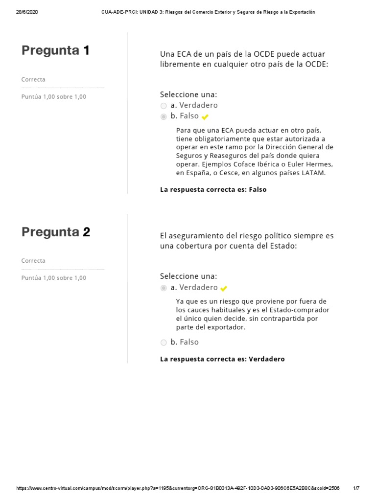 Examen Unidad 3 Pago y Riesgos en El Comercio Internacional | PDF | Póliza de seguros | El ...