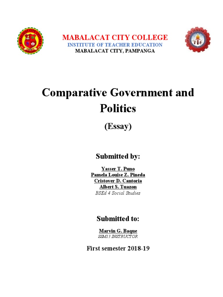 Comparative Government and Politics: (Essay) | PDF | Voting | Democracy