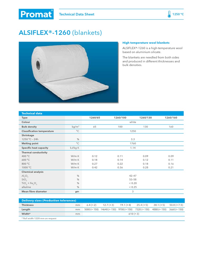 Alsiflex®-1260 Blankets - Technical Data Sheet - English PDF | PDF ...