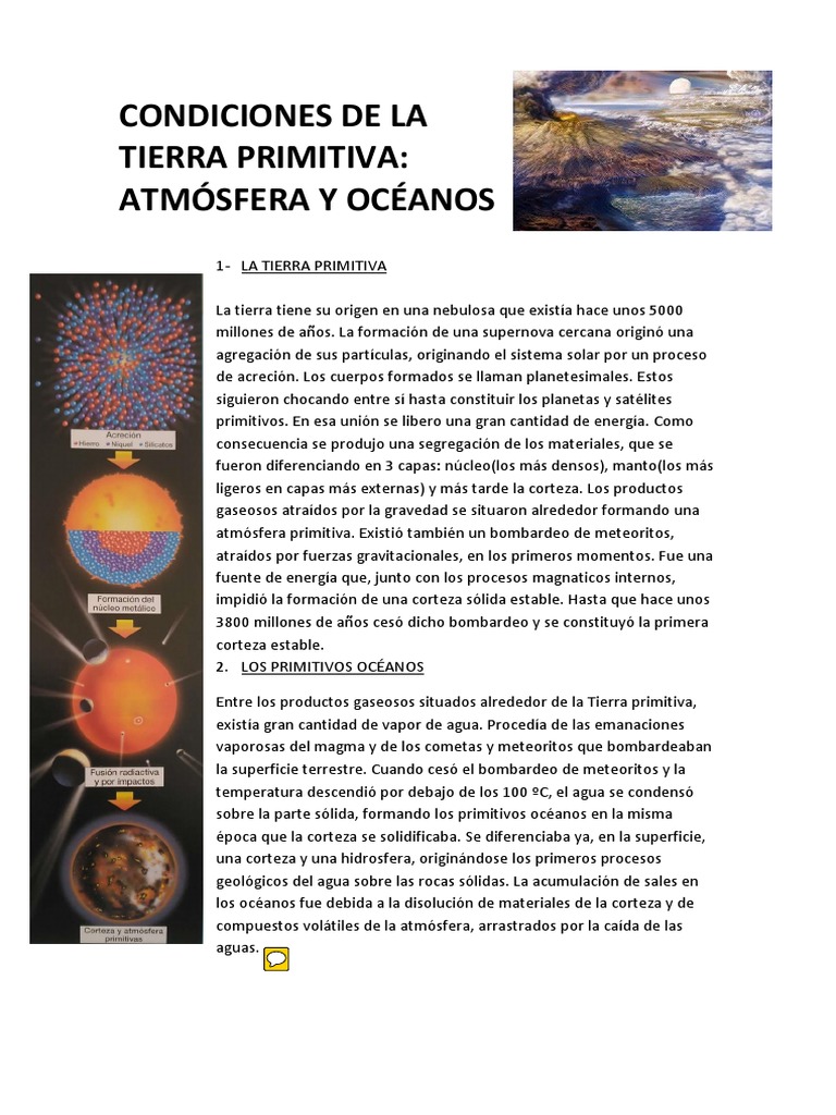 2 Condiciones de La Tierra Primitiva PDF | PDF | Corteza (Geología ...