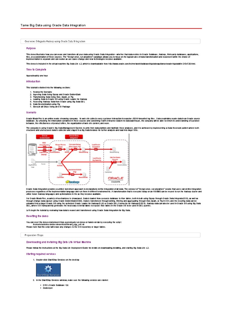 Tame Big Data Using Oracle Data Integration Pdf Apache Hadoop Sql