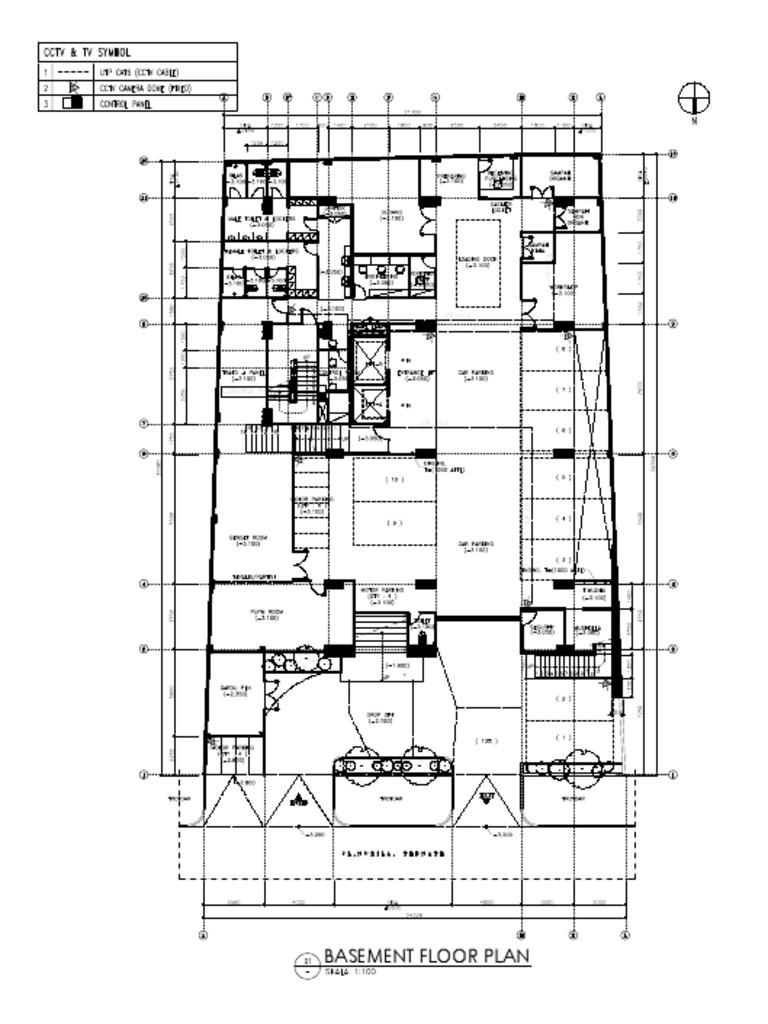 01.denah CCTV - Basement Floor Plan | PDF