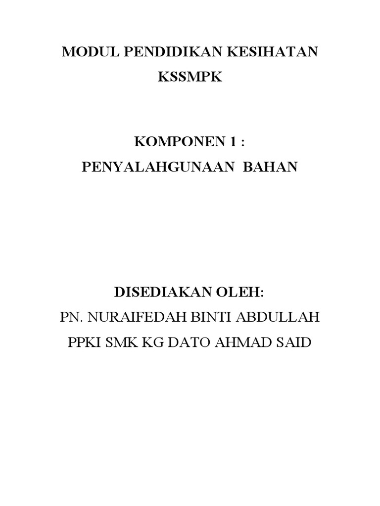 Modul Pendidikan Kesihatan | PDF