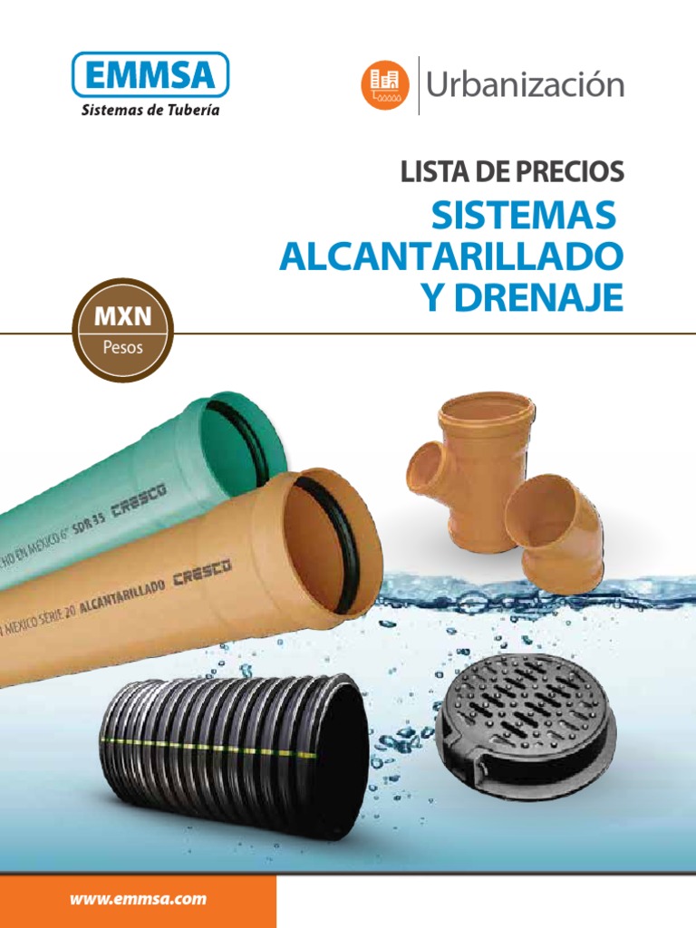 Emmsa LP Urb Alcantarillado Pesos | PDF | Tubería (transporte de ...