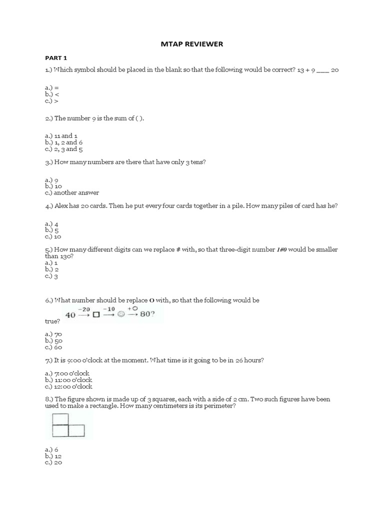 Mtap Reviewer Grade 2 | PDF | Elementary Mathematics | Elementary Geometry