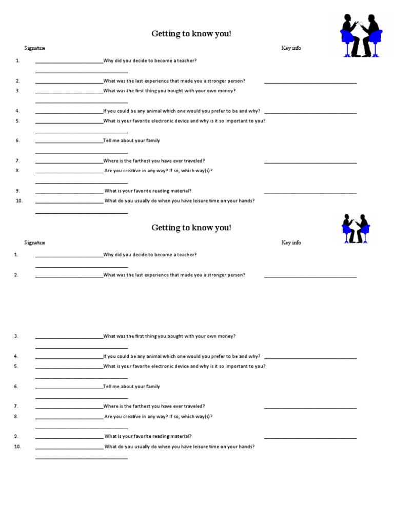 Getting To Know You | PDF