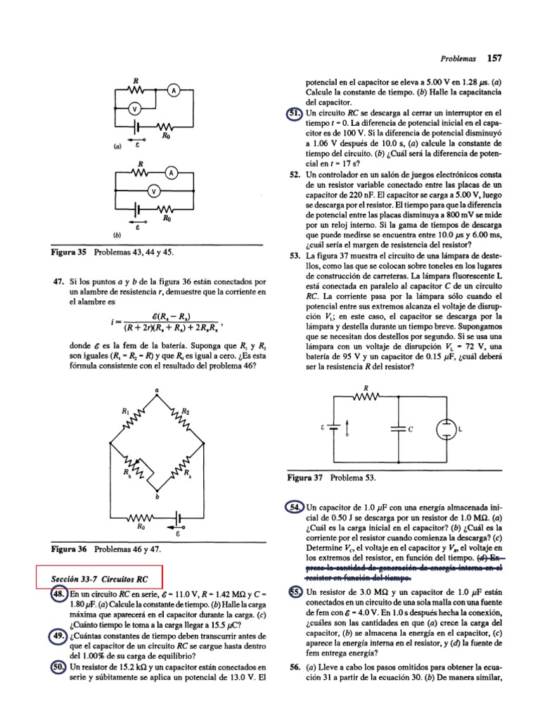 Circuitos RC - Ejercicios de Resnick | PDF