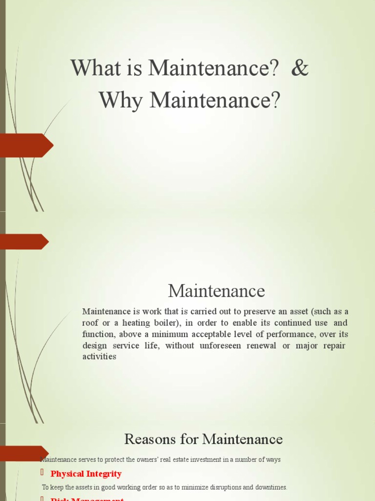 Types of Maintenance Explained | PDF | Safety | Systems Engineering