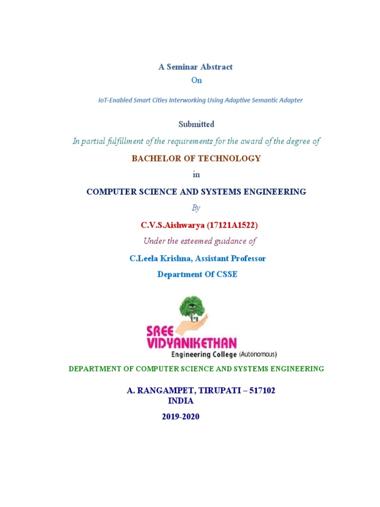 Seminar Abstract | PDF