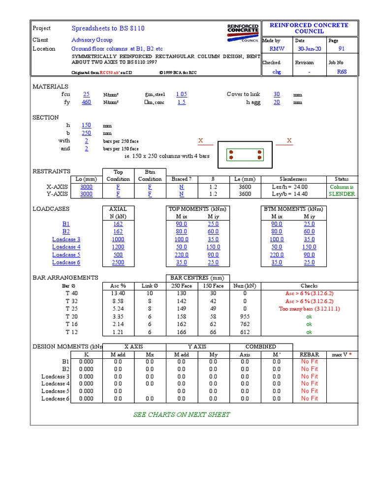 Spreadsheets To BS 8110 | PDF | Structural Engineering | Architectural ...