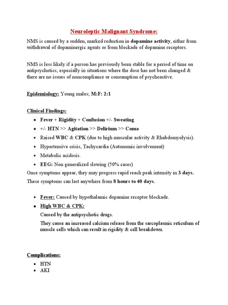 Understanding Neuroleptic Malignant Syndrome | PDF | Clinical Medicine ...