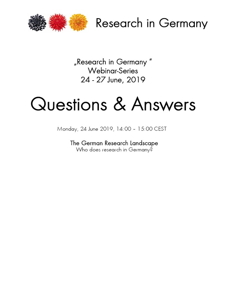 Questions & Answers: Research in Germany | PDF | Doctor Of Philosophy ...