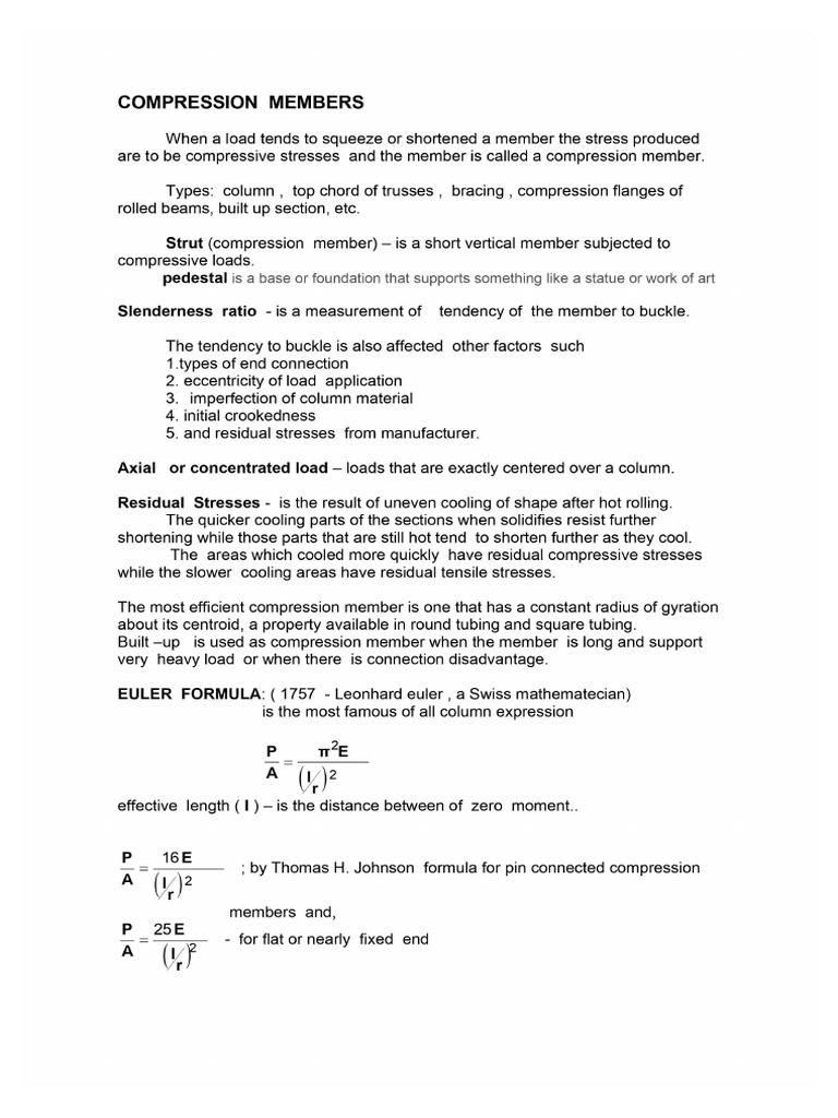 Compression Members | PDF