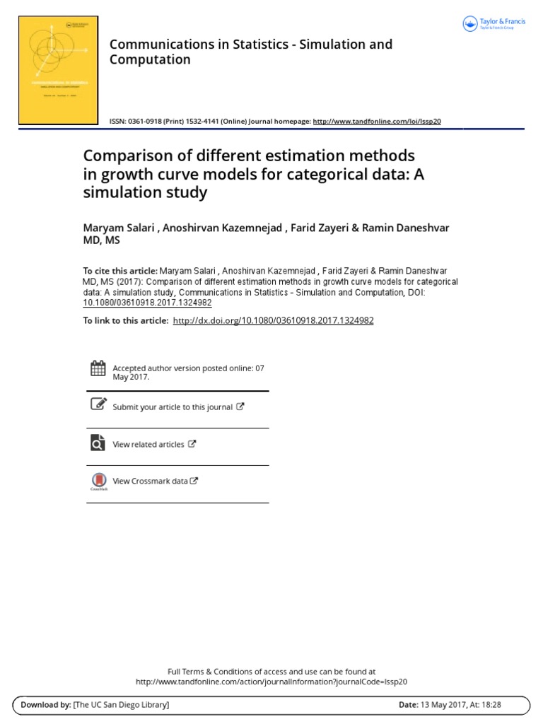 Comparison Of Different Estimation Methods In Growth Curve Models For Categorical Data