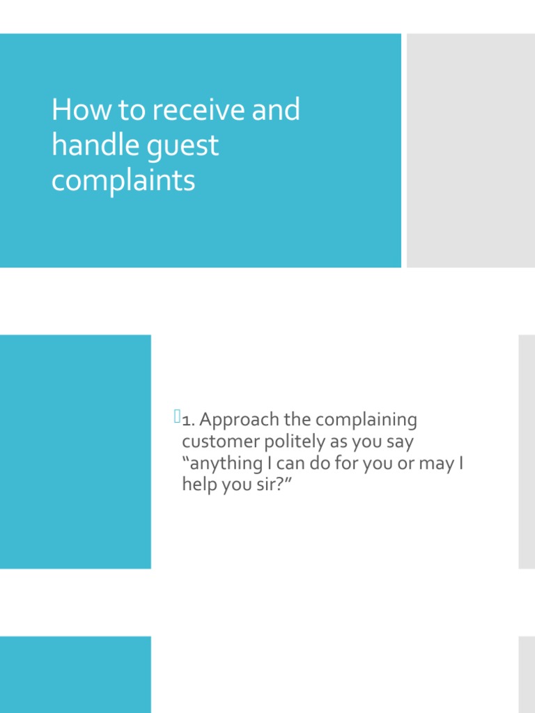 Handling Guest Complaints Effectively | PDF | Self-Improvement