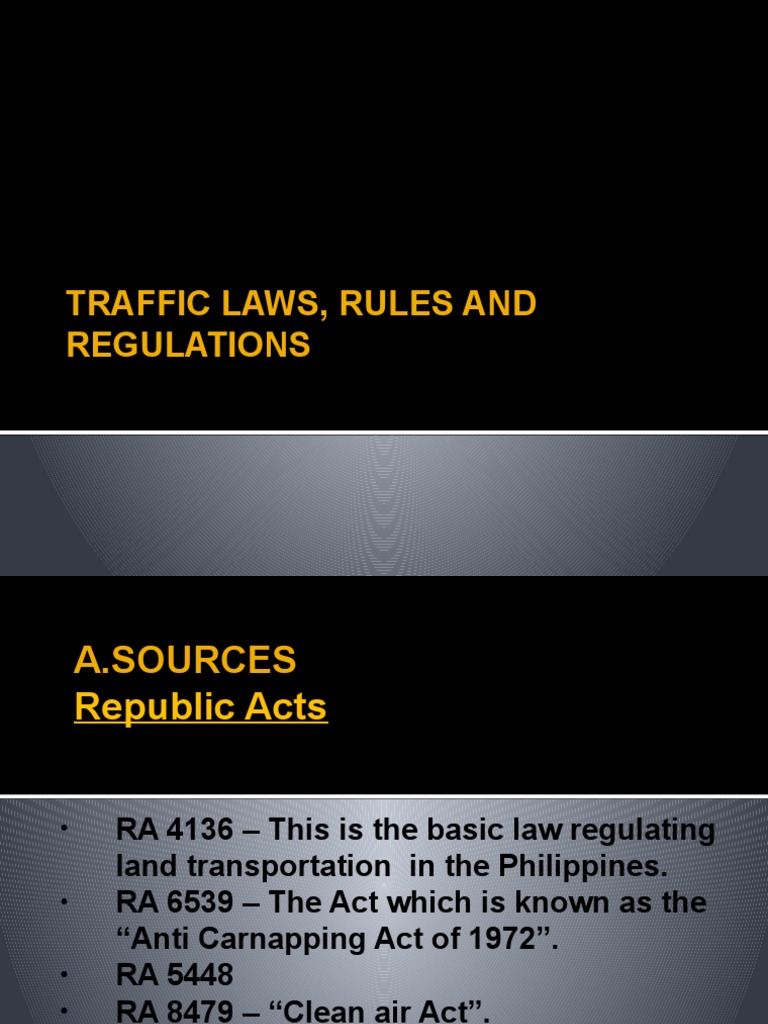 Traffic Laws, Rules and Regulations | PDF | Vehicles | Wheeled Vehicles