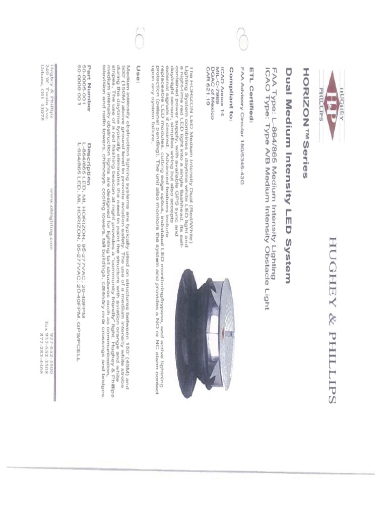 Schematics and Light Details-Aviation Lights | PDF