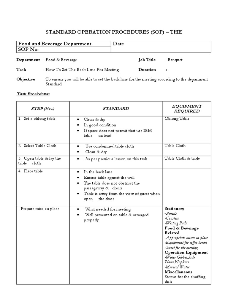 BQT SOP - Back Lane Setup | PDF | Business | Nature