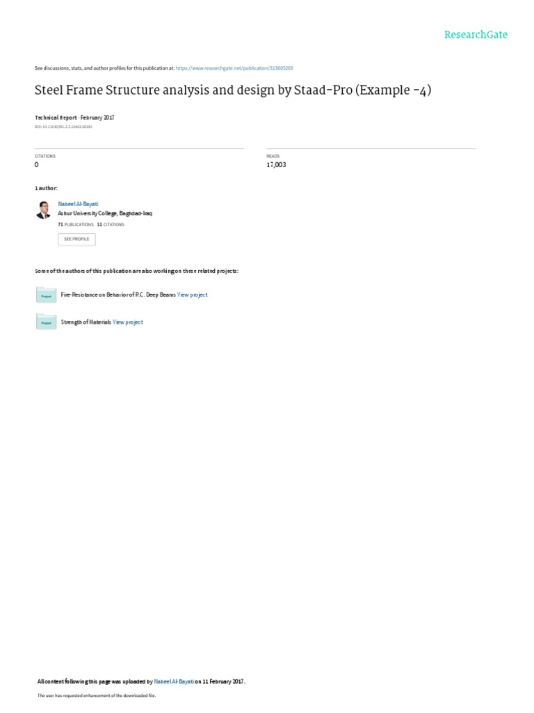 STAAD-Pro Steel Frame Design Guide | PDF | Truss | Structural Engineering