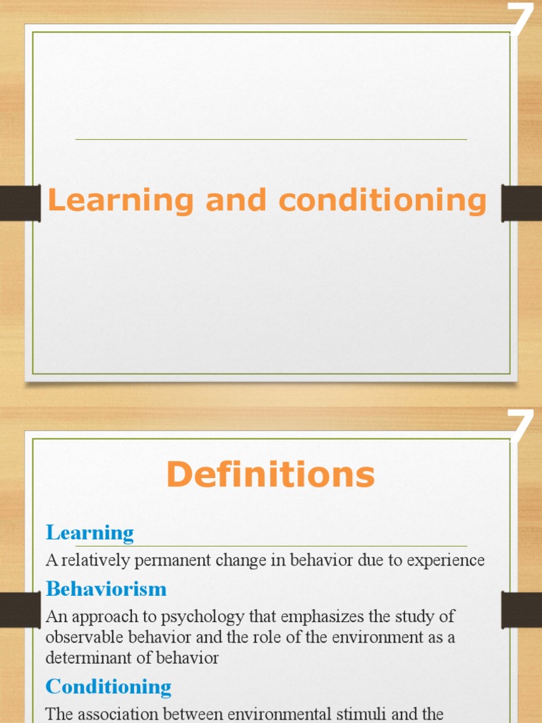 Learning and Conditioning | PDF | Classical Conditioning | Reinforcement