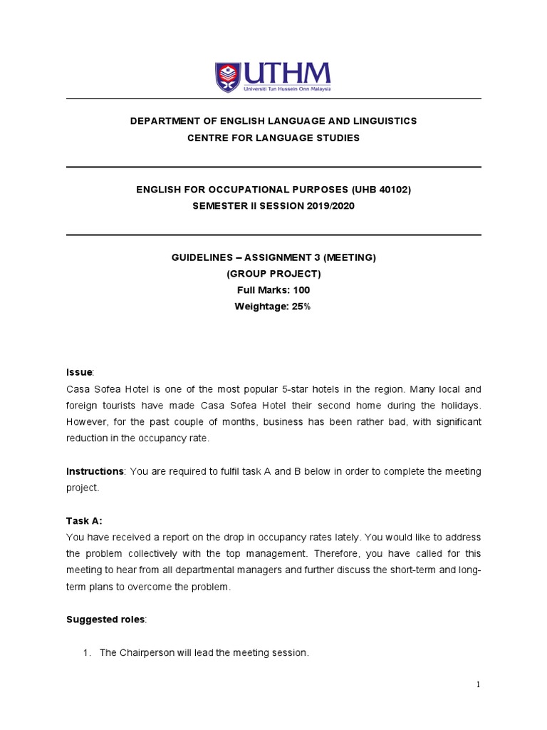 Eop Assignment 3 - Meeting | PDF | Linguistics | Cognition