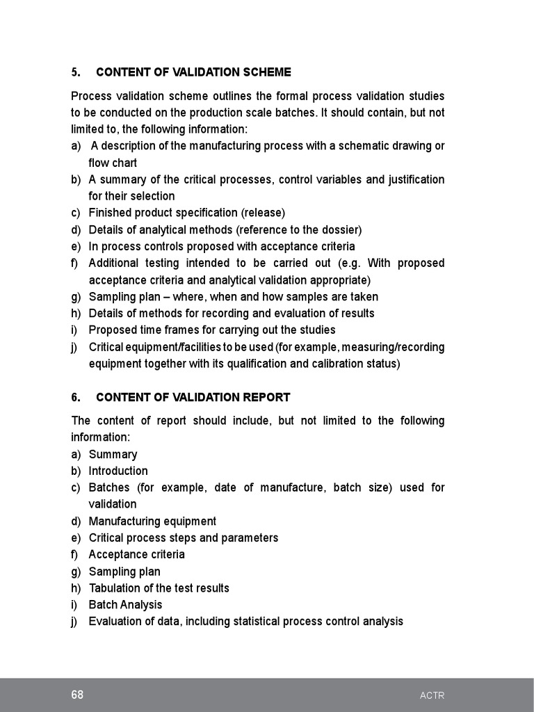 Guidelines for Creating a Process Validation Scheme and Report | PDF