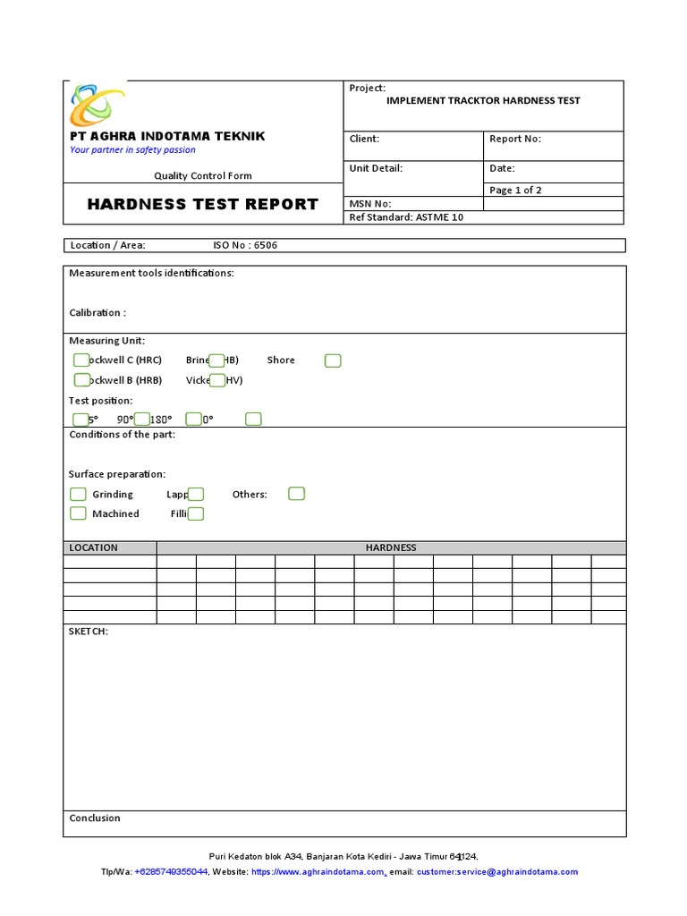 Cheklist Hardness Test 2019-AIT | PDF | Building Engineering ...