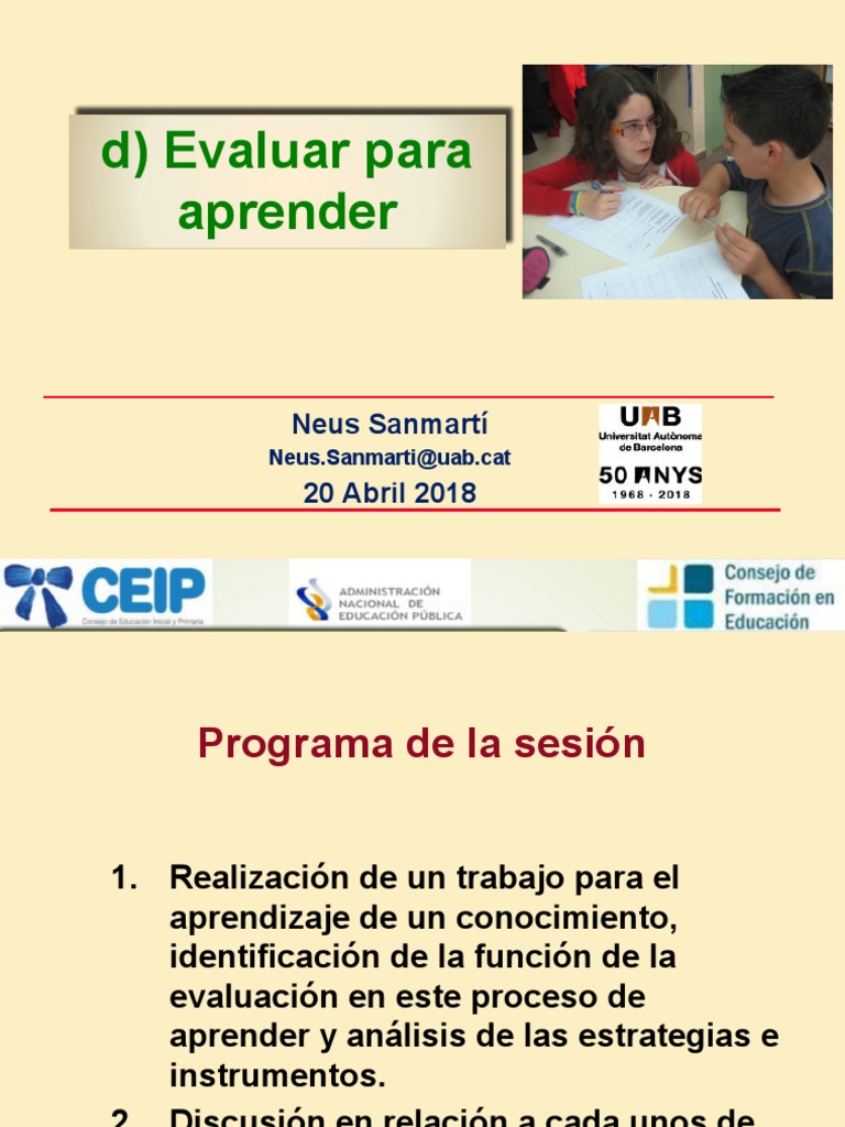 Evaluar para Aprender | PDF | Evaluación | Aprendizaje