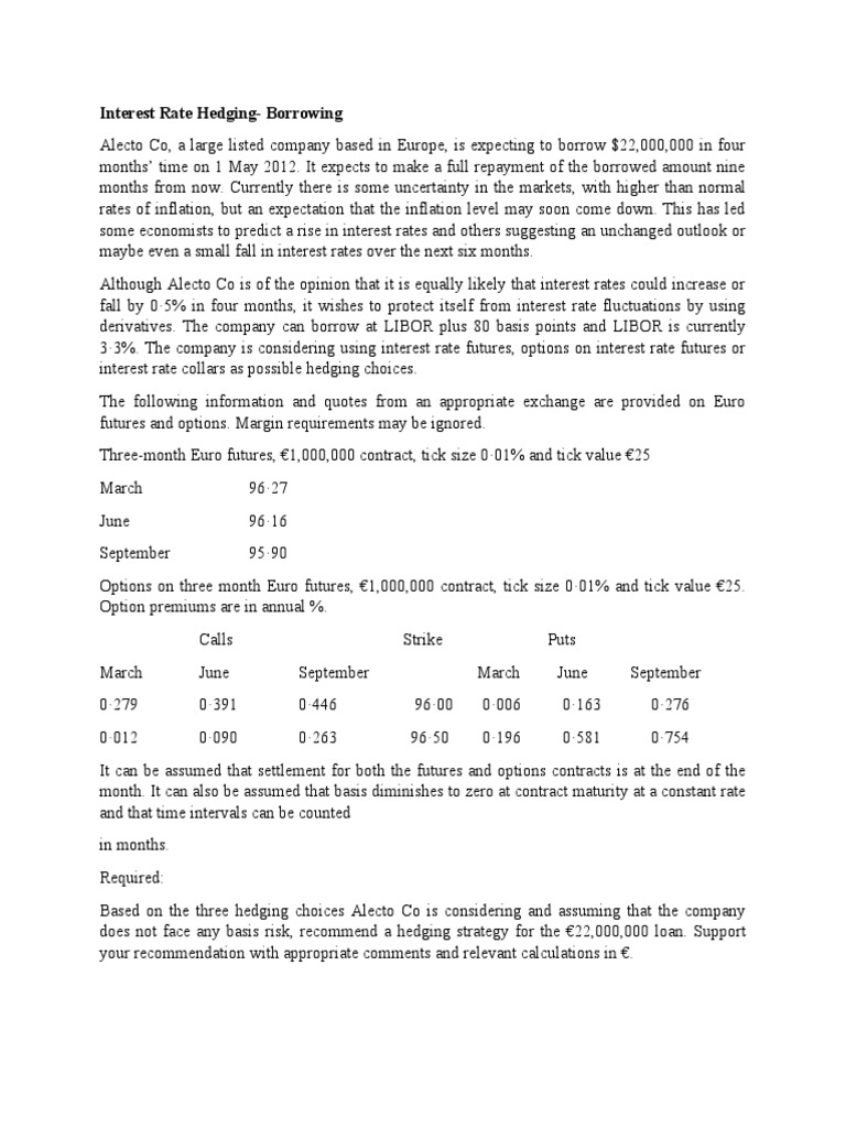 Interest Rate Hedging-Examples | PDF | Futures Contract | Interest