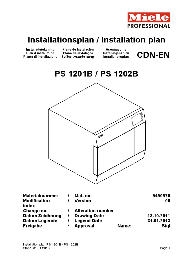 Installationsplan / Installation Plan Cdn-En PS 1201B / PS 1202B | PDF | Humidity | Physical ...