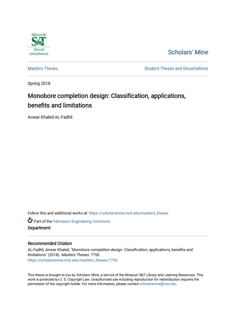 Monobore Completion Design - Classification Applications Benefit | PDF ...