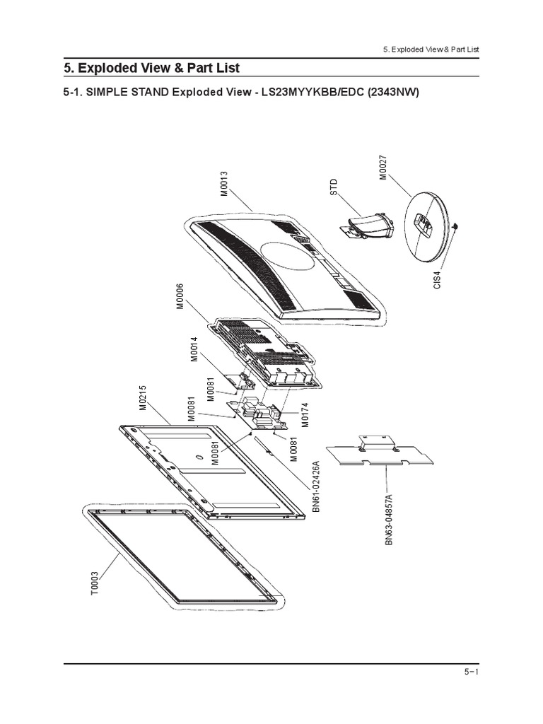 Exploded View & Part List: 5-1. SIMPLE STAND Exploded View - LS23MYYKBB ...