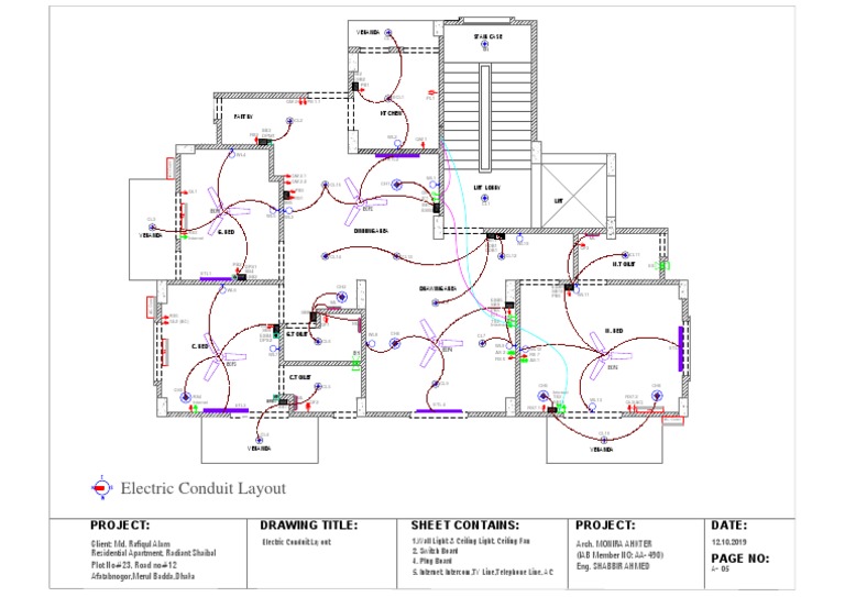 Electric Conduit Layout: Project: Drawing Title: Sheet Contains ...