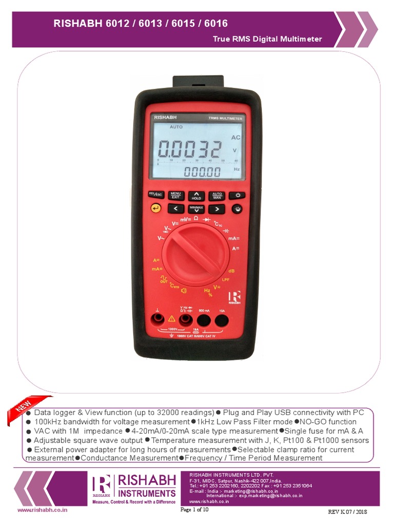 Uploads Product RISH DMM 60K DATASHEET REV-K4 | PDF | Electromagnetism ...
