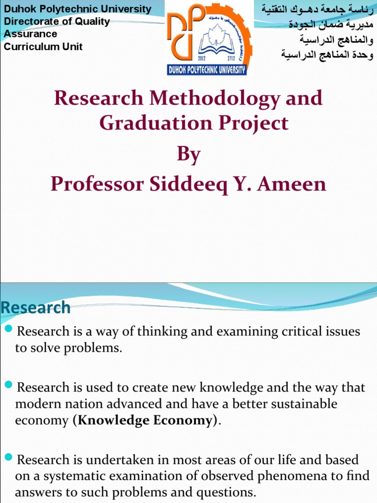 Research Methodology and Graduation Project | PDF | Survey Methodology ...