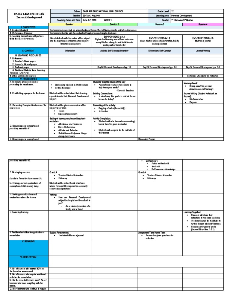 PERDEV - DLL - WEEK 1 June 3-7 | PDF | Learning | Behavior Modification