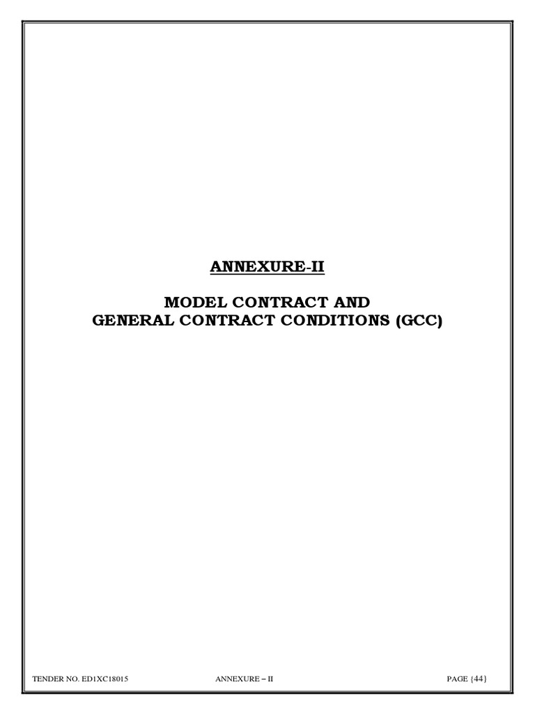 Annexure-Ii Model Contract and General Contract Conditions (GCC) | Download Free PDF | Value ...