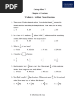 5th ICSE Mathematics Fractions Worksheet | PDF