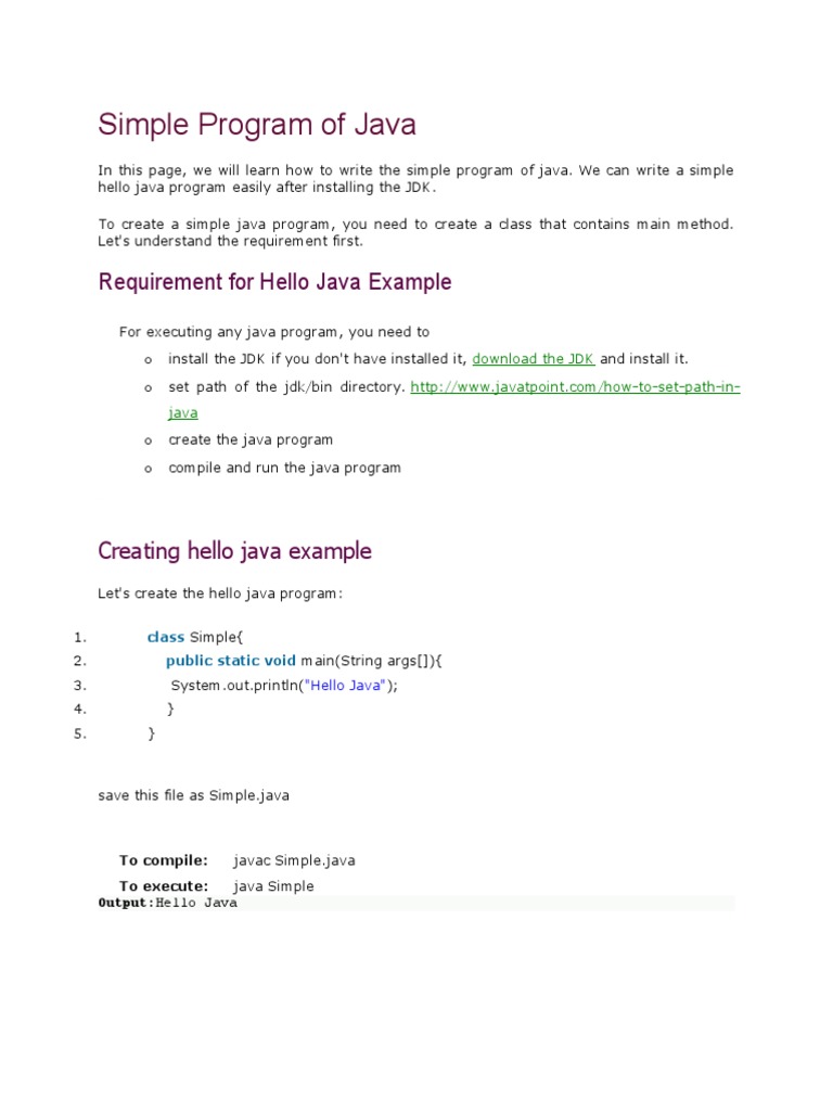 Getting Started with Java: Understanding a Basic "Hello World | PDF ...